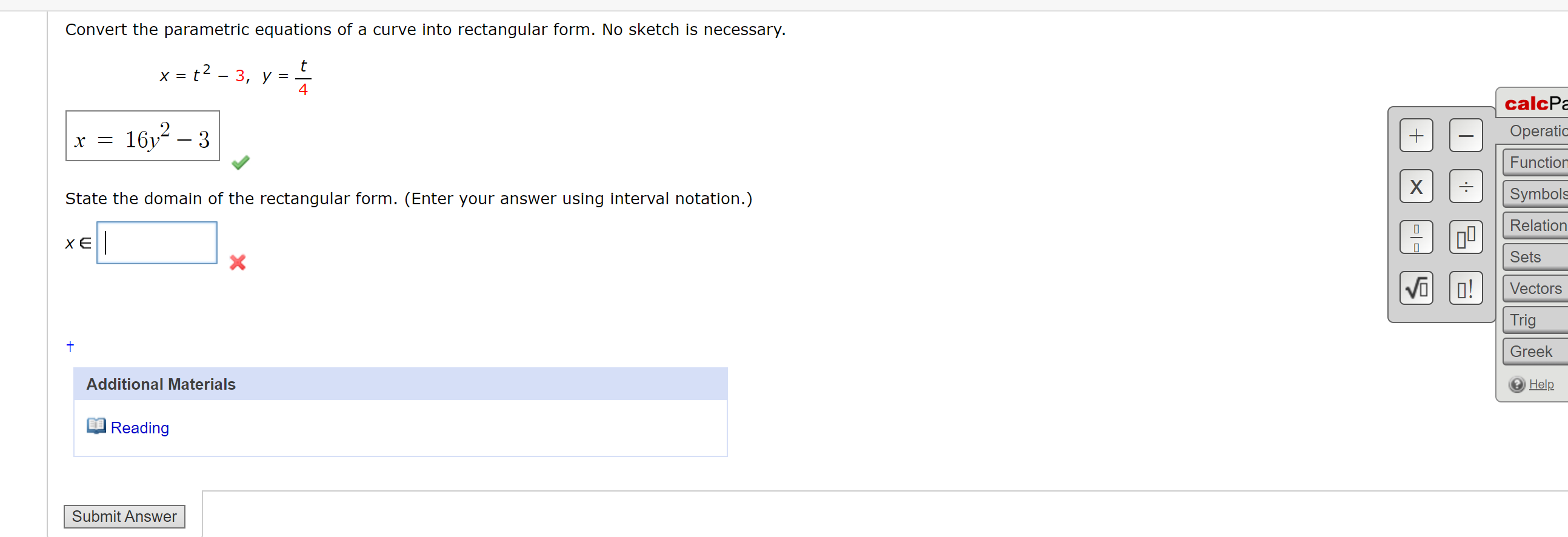 Solved Convert the parametric equations of a curve into | Chegg.com