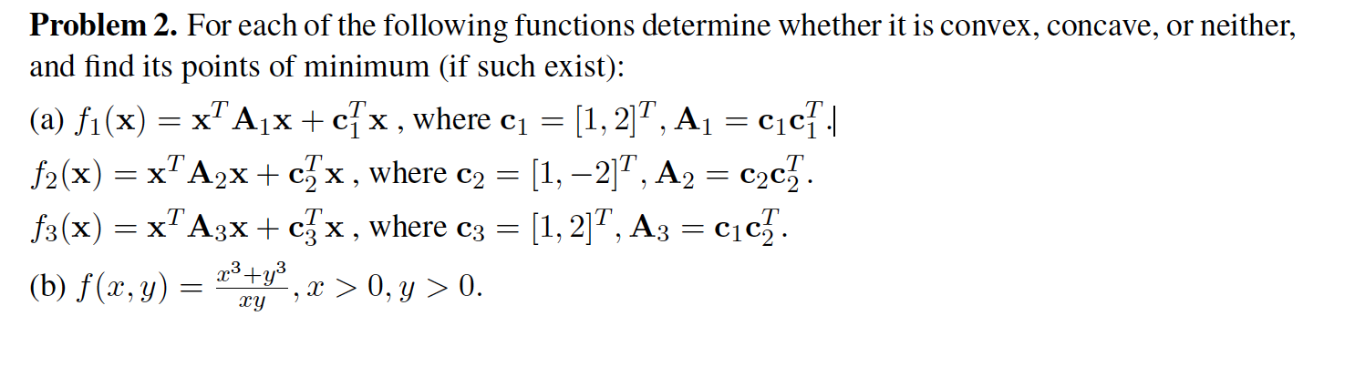 Solved Problem 2. For each of the following functions | Chegg.com