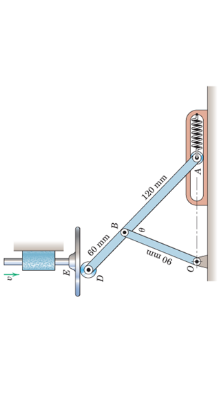 Solved Motion of the roller A against its restraining spring | Chegg.com