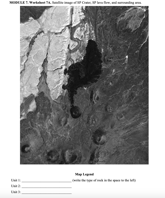 Solved MODULE 7. Worksheet 7A. Satellite image of SP Crater, | Chegg.com