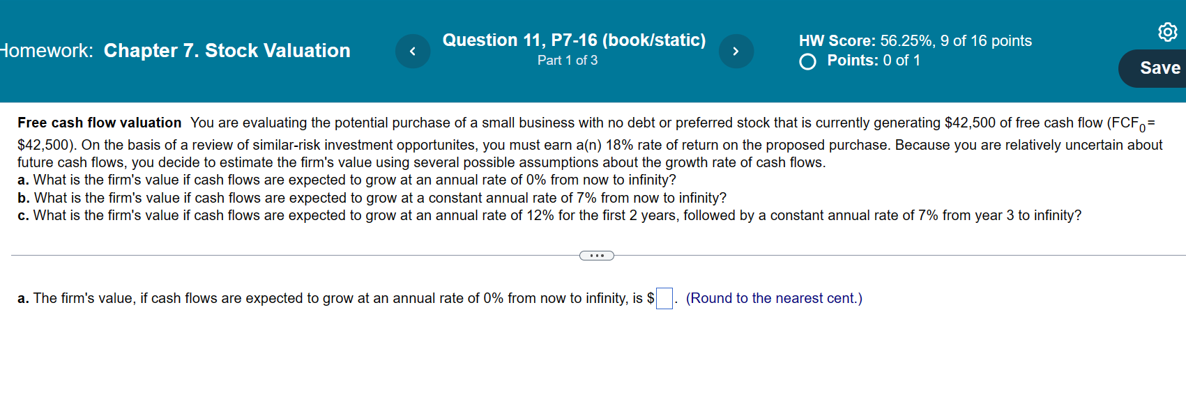 Solved Homework Chapter 7 Stock Valuation Question 11