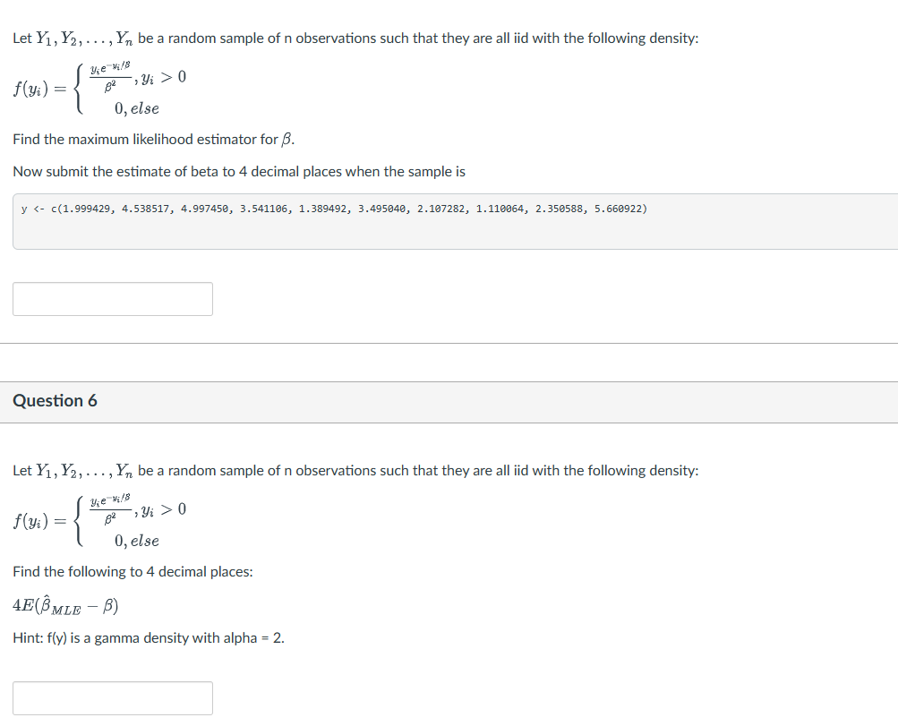 Solved Let Y1,Y2,…,Yn be a random sample of n observations | Chegg.com