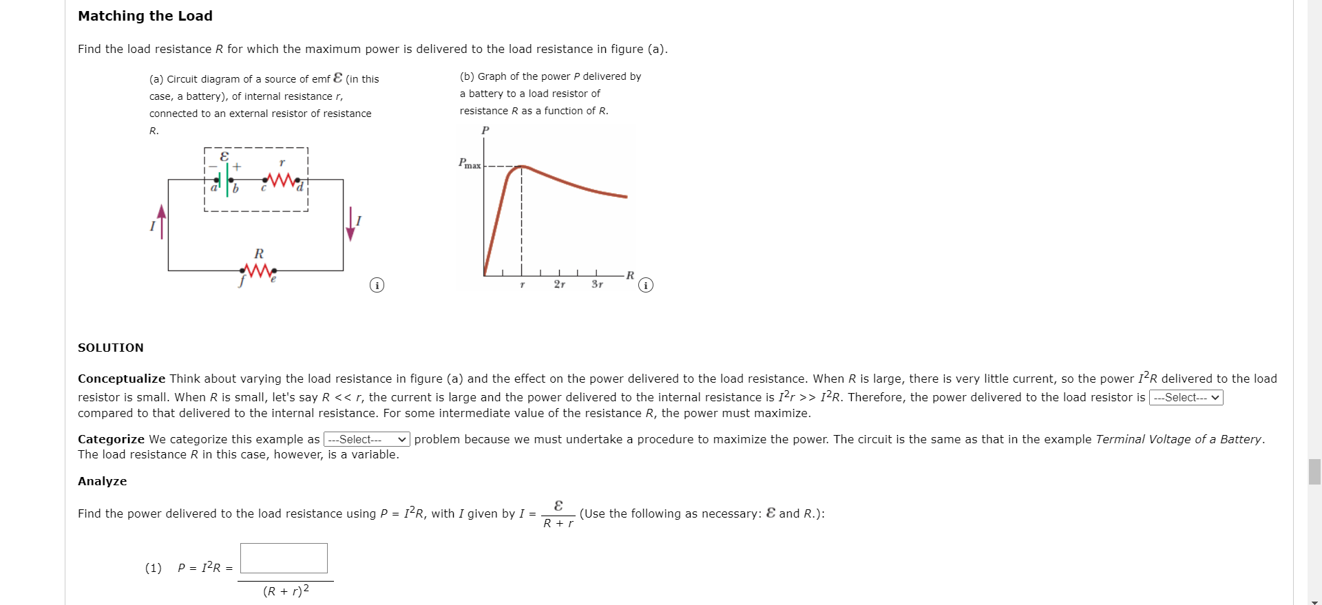 Solved Matching the Load Find the load resistance R for | Chegg.com