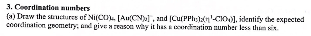 Solved 3. Coordination numbers (a) Draw the structures of | Chegg.com