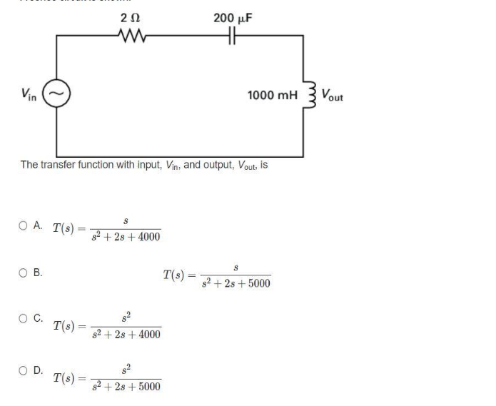Solved ine transter runction with input, vin , and output, | Chegg.com