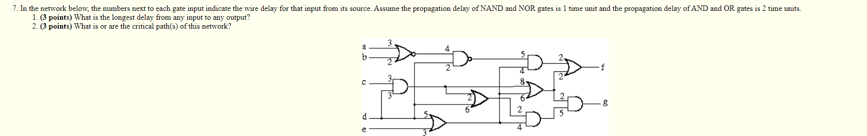 Solved 7. In the network below, the numbers next to each | Chegg.com