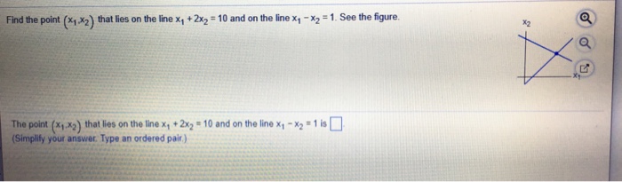 Solved Find the point (x1ぬ)that lies on the line x1 | Chegg.com