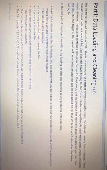 Solved eaning u iris flower dataset consists of 150 | Chegg.com