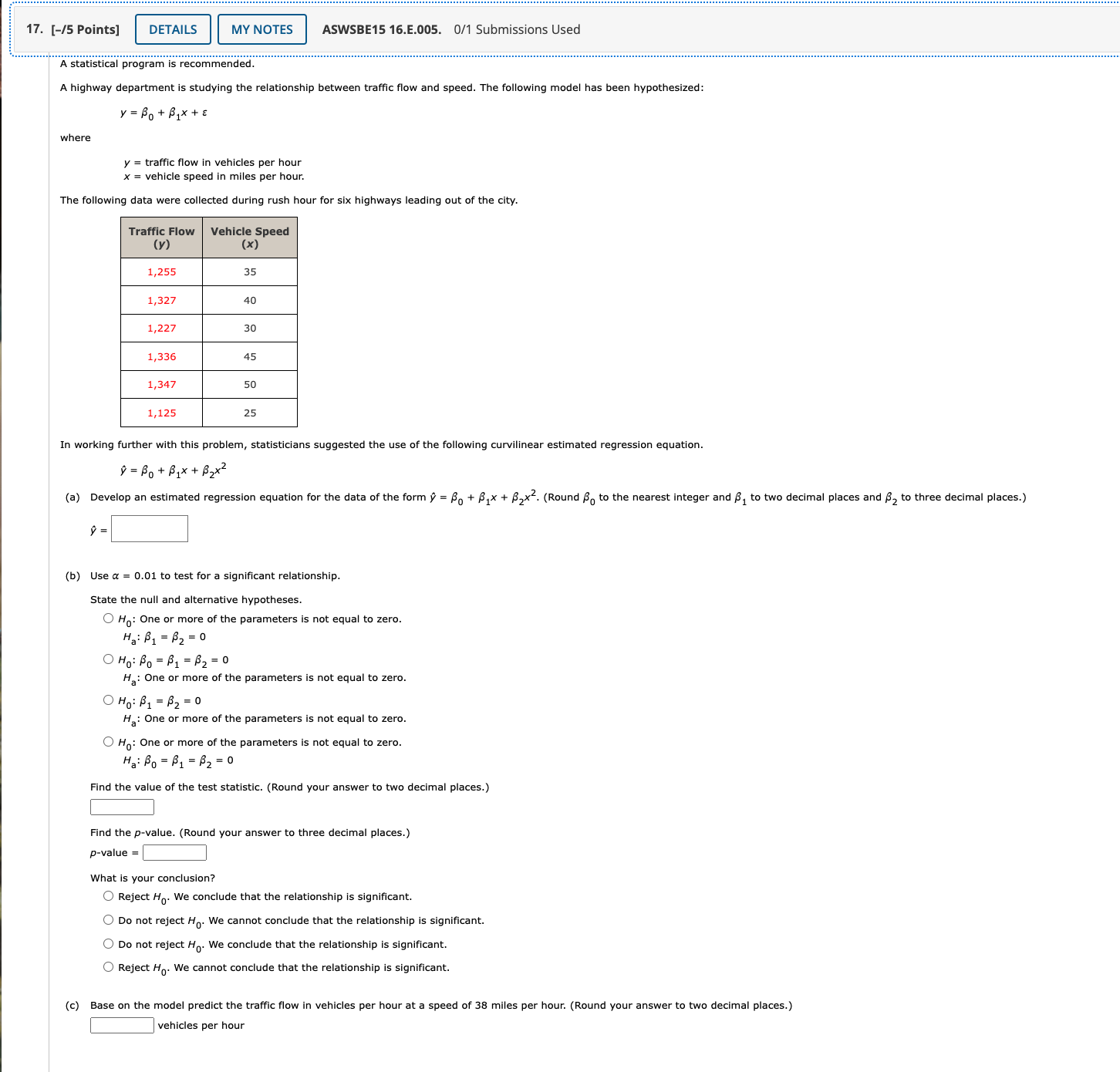Solved A statistical program is recommended.A highway | Chegg.com