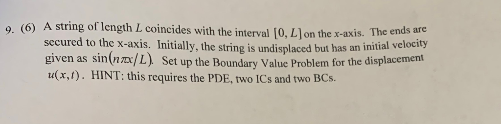 Solved (6) A string of length L coincides with the interval | Chegg.com