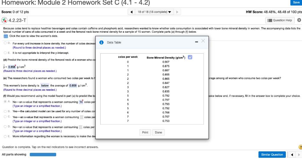 Solved 14.1-4.2) Save Homework: Module 2 Homework Set Score: | Chegg.com