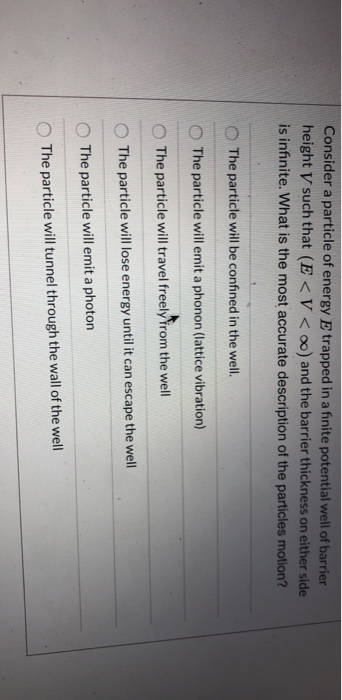 Solved Consider a particle of energy E trapped ina finite | Chegg.com