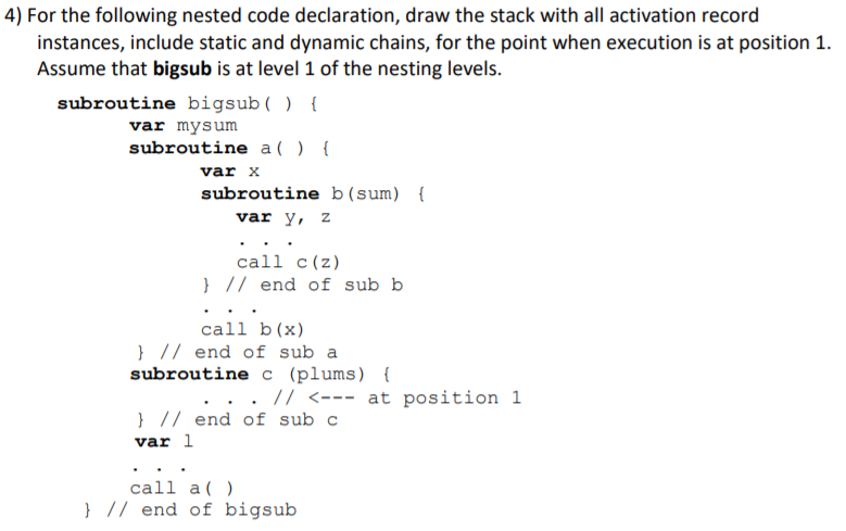 Solved 4) For the following nested code declaration, draw | Chegg.com Solved 4) For the following nested code declaration, draw | Chegg.com