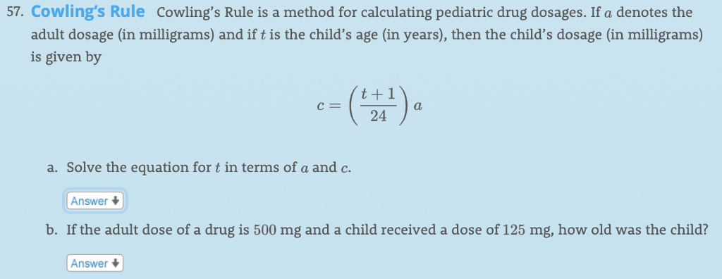 Solved 57. Cowling's Rule Cowling's Rule is a method for | Chegg.com