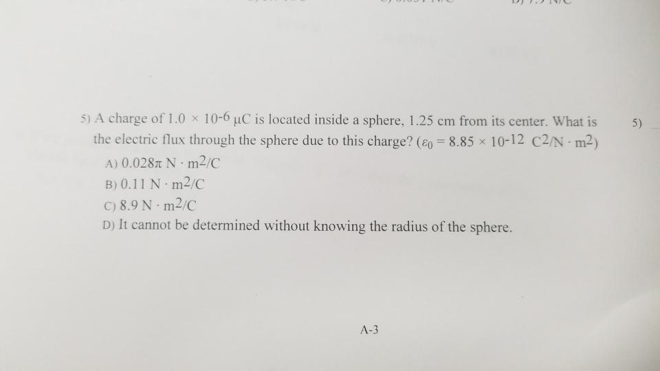 Solved 5) A charge of 1.0 >