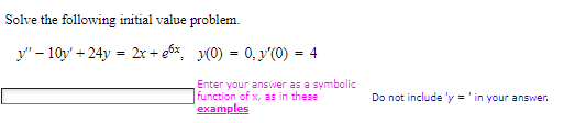Enter your answer as a symbolic] ﻿function of x, ﻿as | Chegg.com