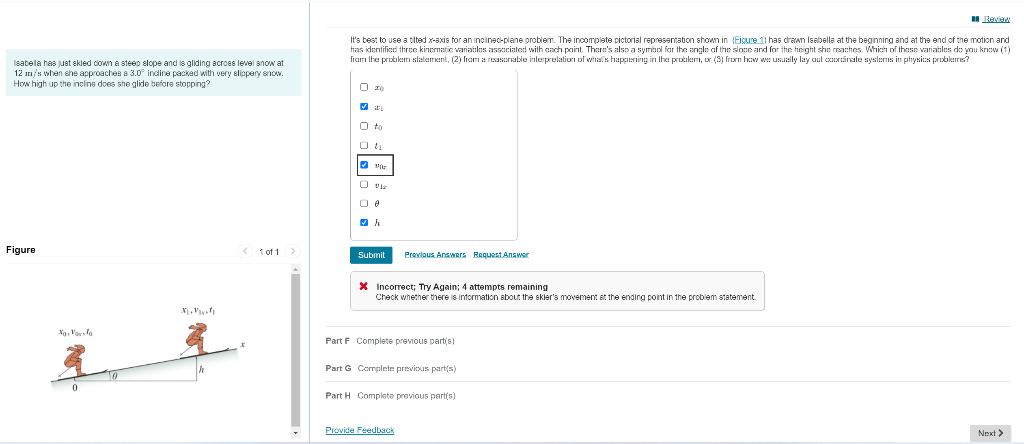 Solved Part H Complote previous pertis) Provide Feedbsck | Chegg.com