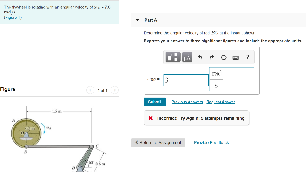 Solved The flywheel is rotating with an angular velocity of | Chegg.com