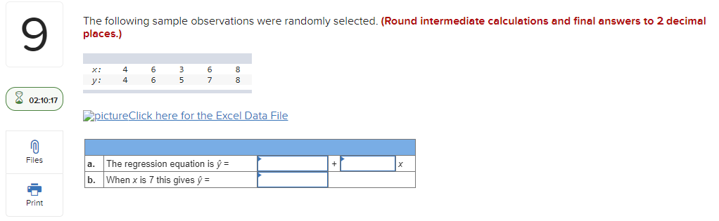 Solved The following sample observations were randomly | Chegg.com