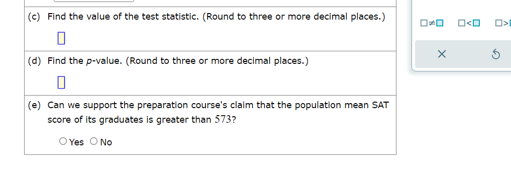 Solved The mean SAT score in mathematics is 573 . The | Chegg.com
