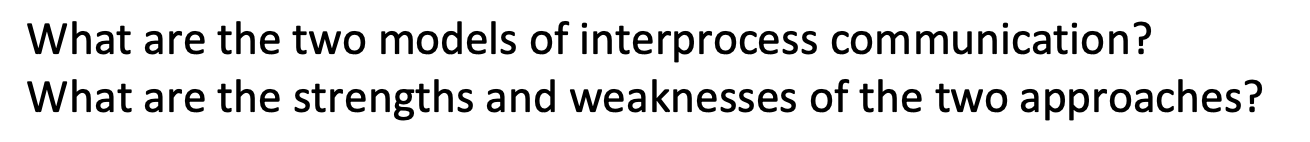 Solved What are the two models of interprocess | Chegg.com