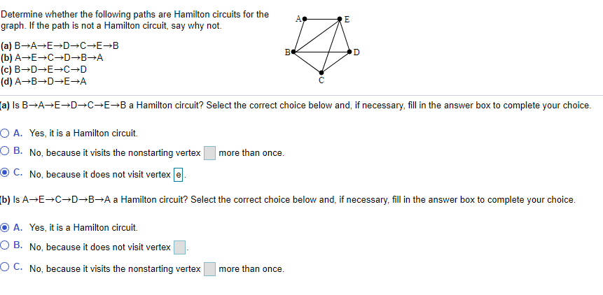 Solved E Determine whether the following paths are Hamilton | Chegg.com