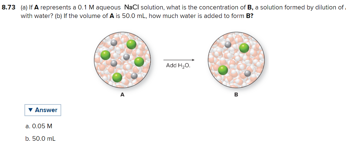 Solved 73 A If A Represents A 0 1m Aqueous Nacl Solution