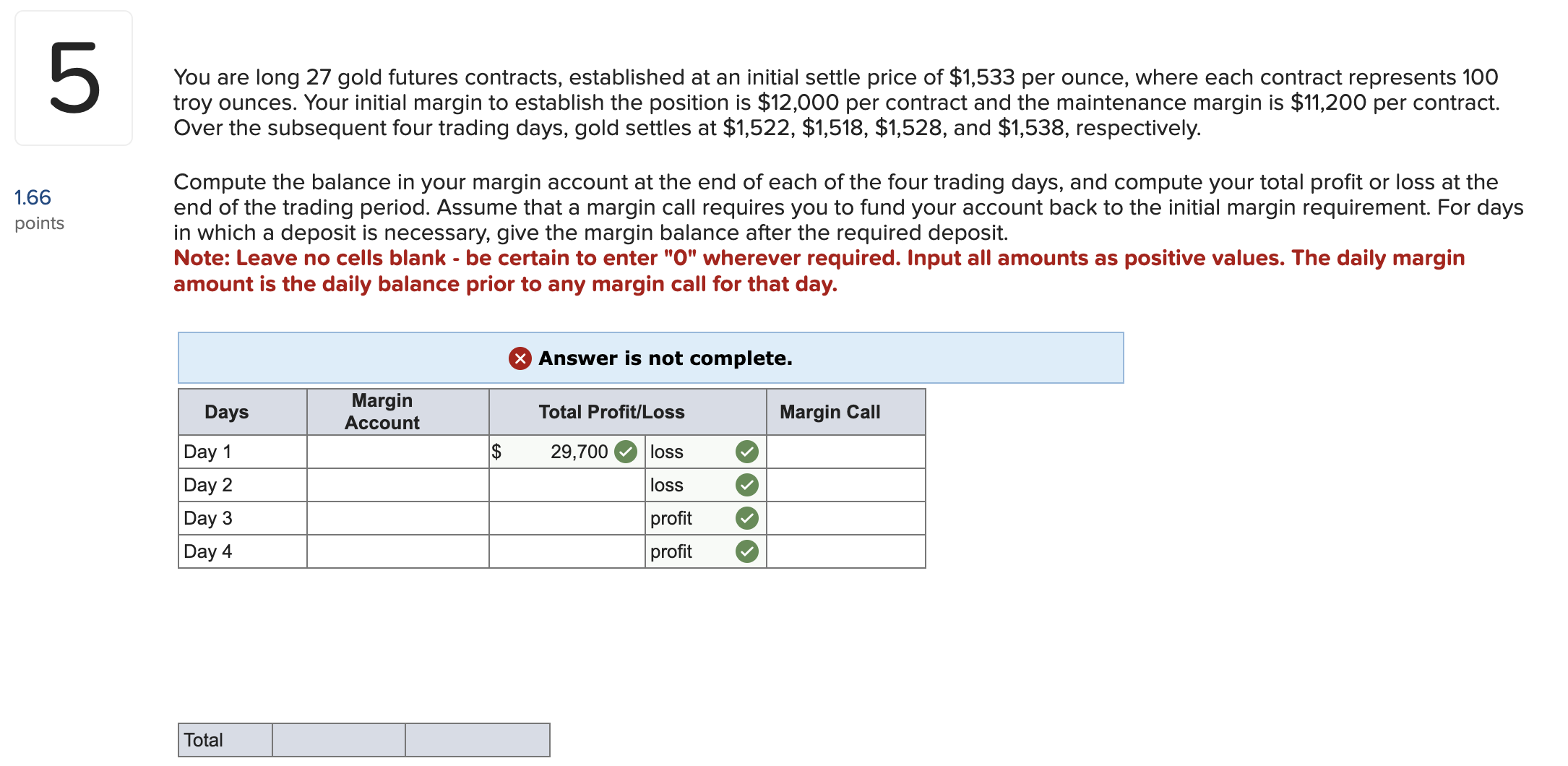 Solved You are long 27 ﻿gold futures contracts, established | Chegg.com