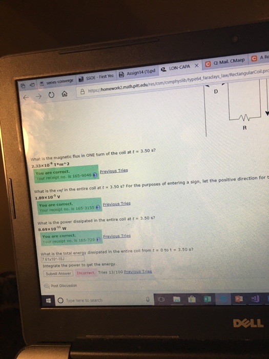 Solved + 2 LON-CAPA Rectangular × q: Mail. CW87@pittedu ? ? | Chegg.com