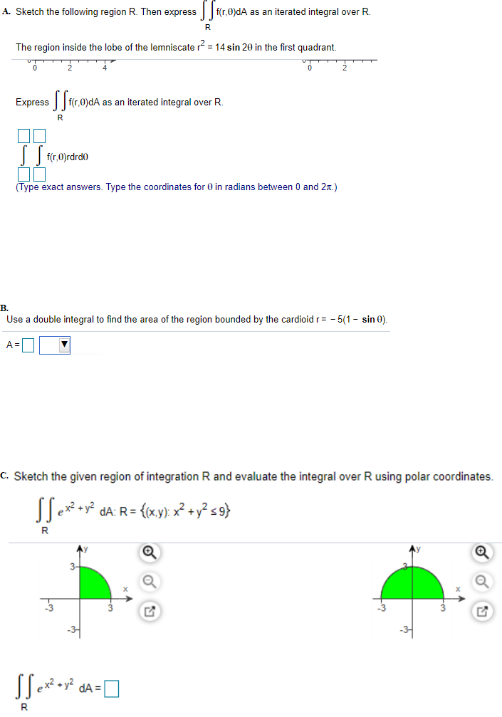 Solved A. Sketch the following region R. Then express | Star | Chegg.com