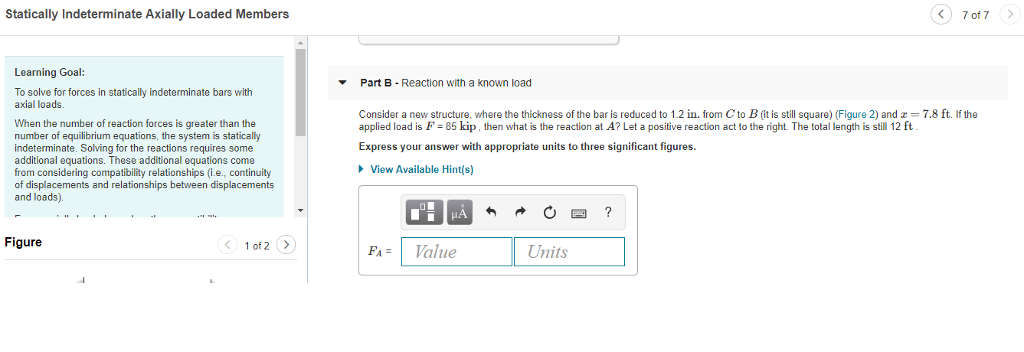 Solved Learning Goal: Part A Force with a known deflection | Chegg.com