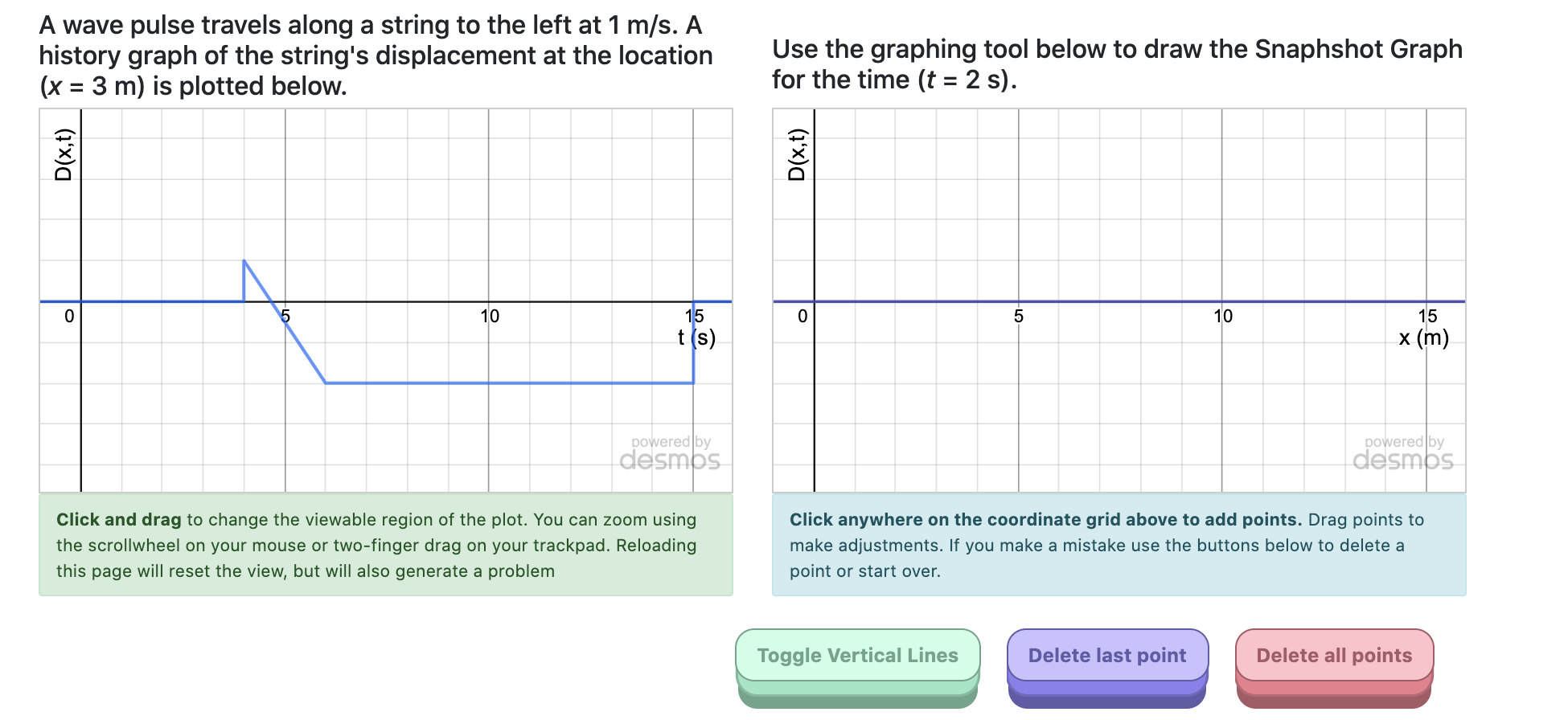 Solved A wave pulse travels along a string to the left at 1 | Chegg.com