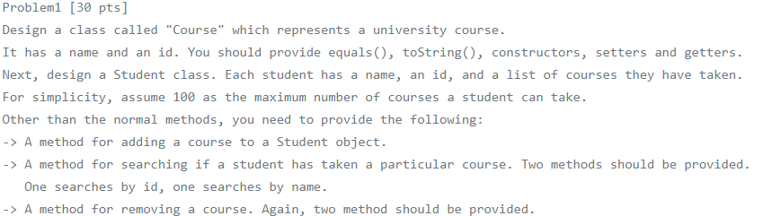 Solved USE JAVA AND CREATE MAIN CLASS FOR TESTING THE | Chegg.com