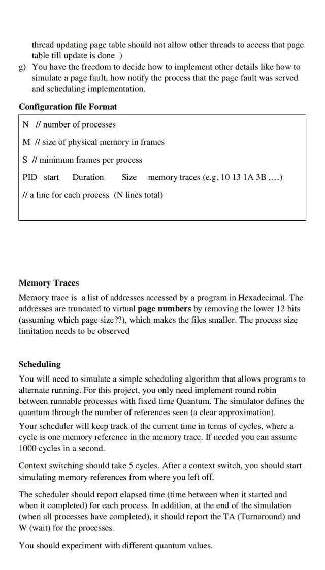 Solved Virtual Memory Management Simulation This project is | Chegg.com