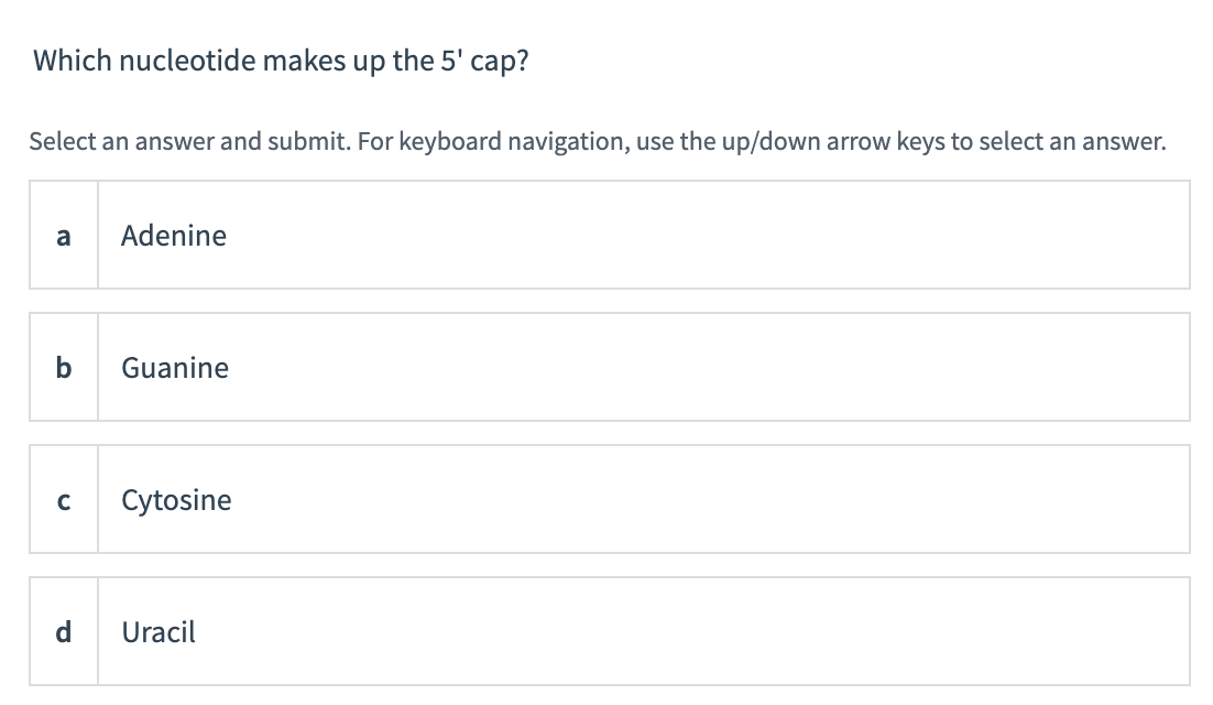 Solved Which nucleotide makes up the \( 5^{\prime} \) | Chegg.com
