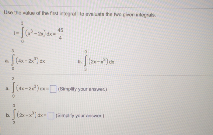 Solved Use the value of the first integral I to evaluate the | Chegg.com
