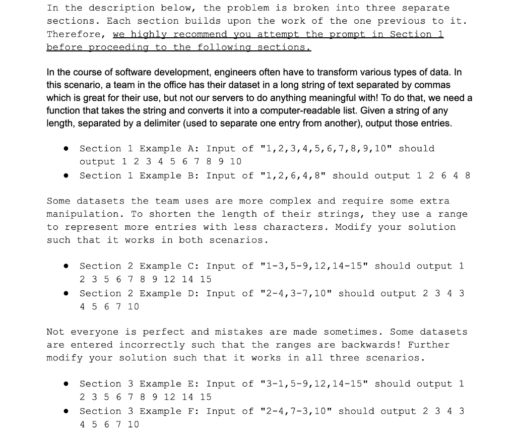 Solved In the description below, the problem is broken into | Chegg.com