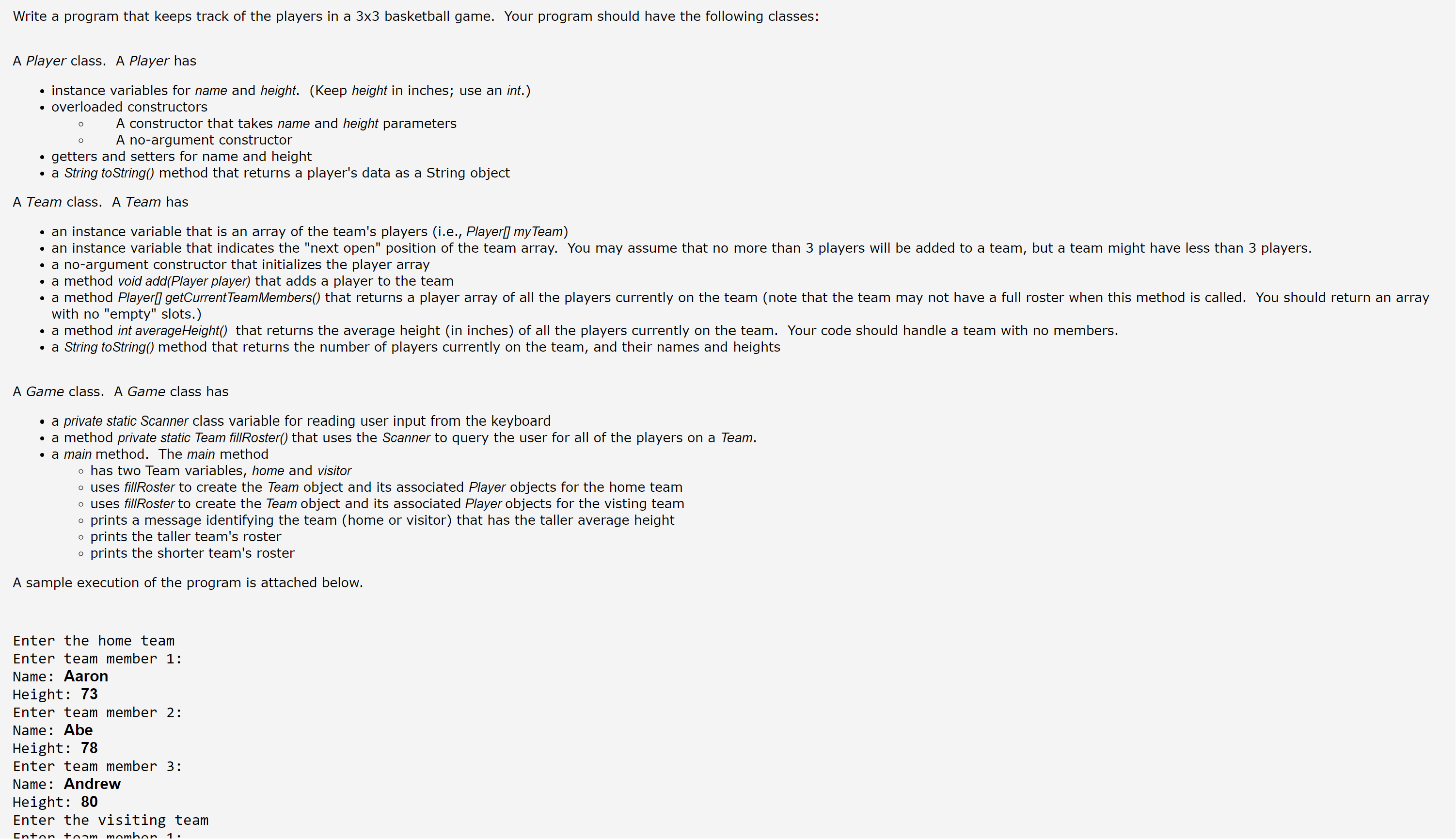 Solved Write a program that keeps track of the players in a | Chegg.com