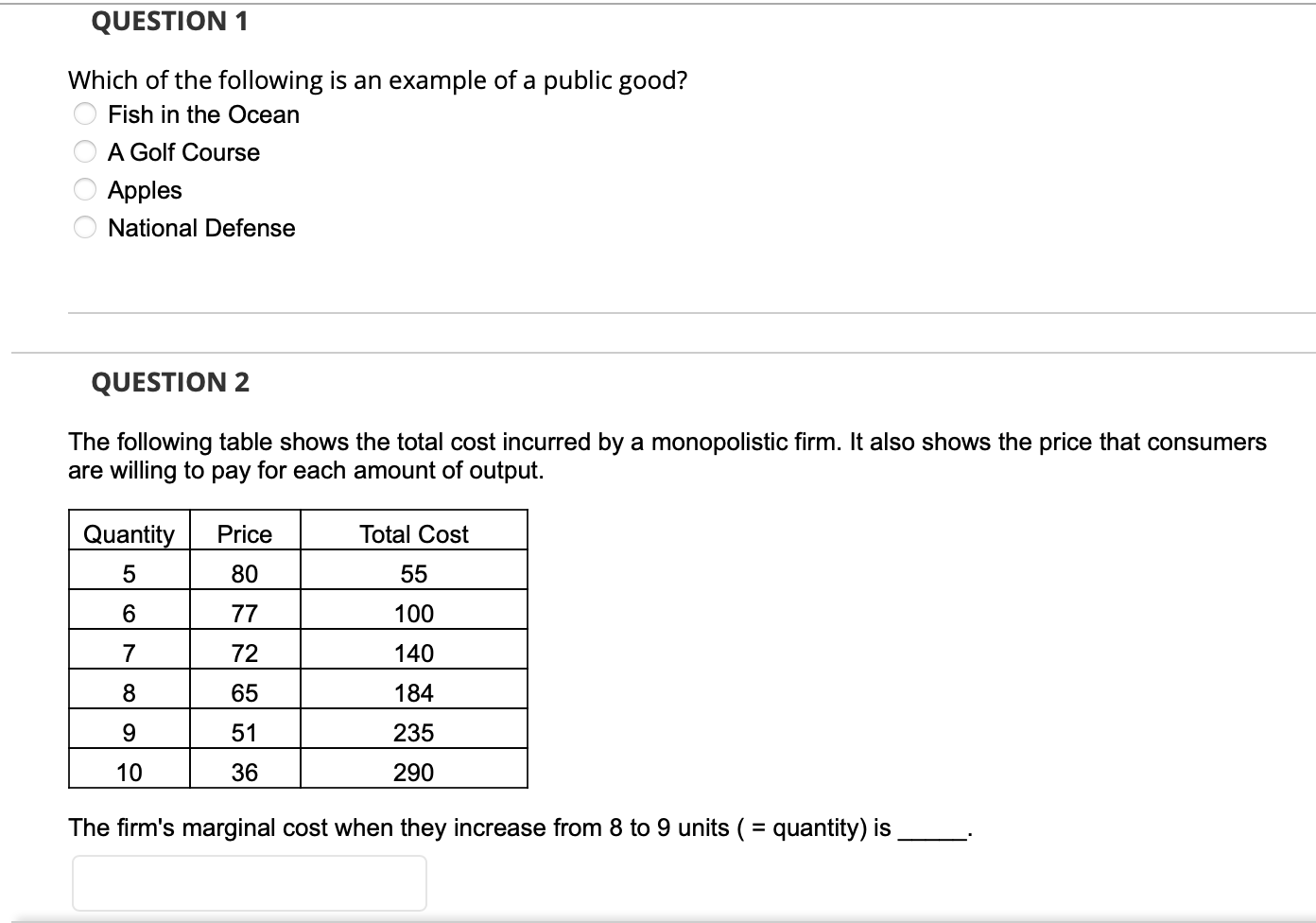 Solved QUESTION 1 Which of the following is an example of a | Chegg.com