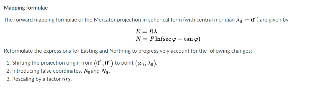 Mapping formulae The forward mapping formulae of the | Chegg.com