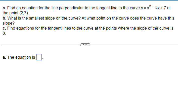 Solved a. Find an equation for the line perpendicular to the | Chegg.com