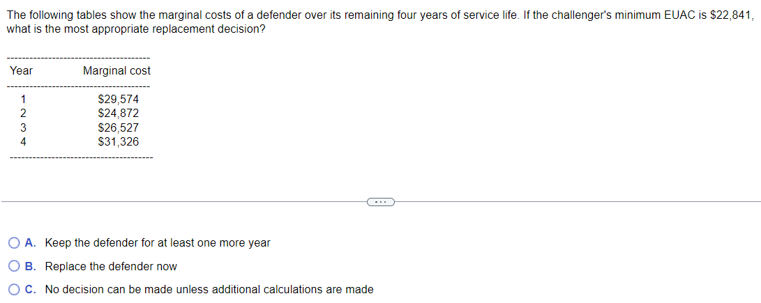 Solved The following tables show the marginal costs of a | Chegg.com