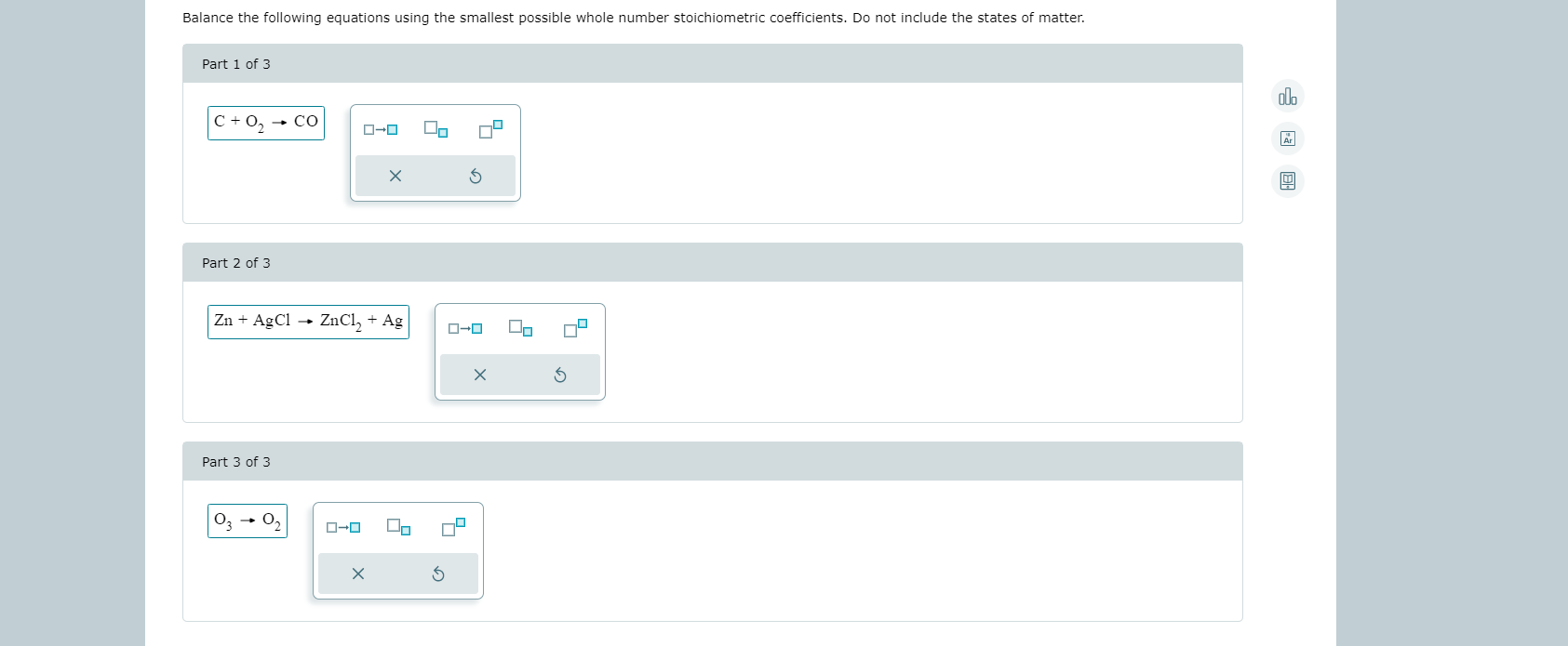 Solved Balance the following equations using the smallest | Chegg.com