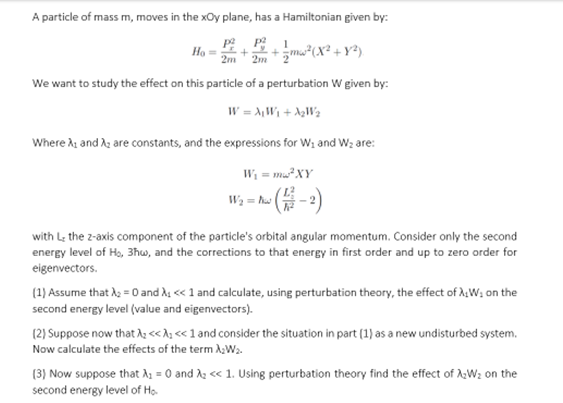 Solved A particle of mass m, moves in the xOy plane, has a | Chegg.com