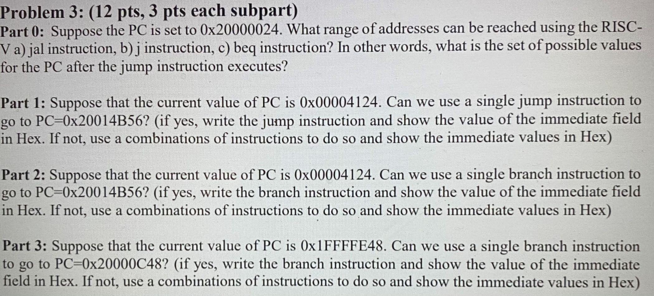 Problem 3: (12 pts, 3 pts each subpart) Part 0: | Chegg.com