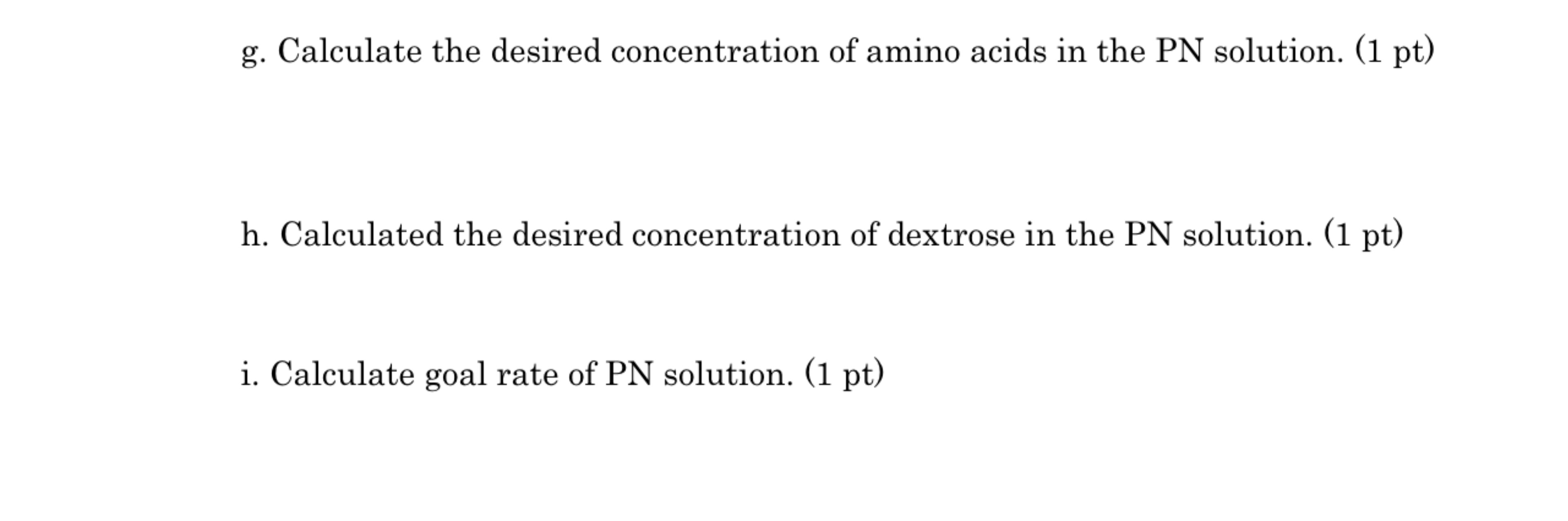 Solved g. ﻿Calculate the desired concentration of amino | Chegg.com