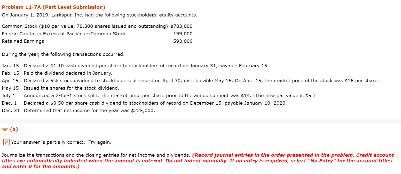 Solved Problem 11-7A (Part Level Submission) On January 1, | Chegg.com