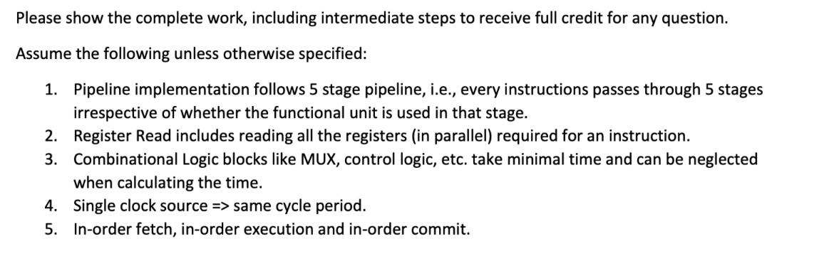 Please show the complete work, including intermediate | Chegg.com