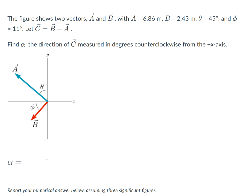 Solved The Figure Shows Two Vectors A⃗ A→ And B⃗ B→ With