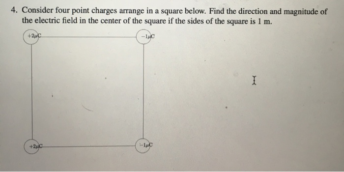 Solved Consider four point charges arrange in a square | Chegg.com